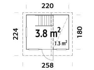 Casita de madera infantil Tom 3,8m2 - Micasademadera